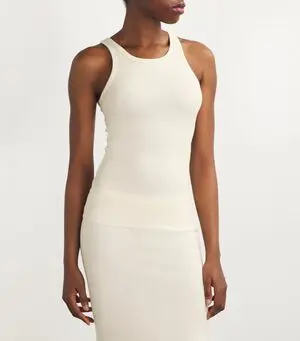 Eterne Cotton-modal Ribbed Tank Top