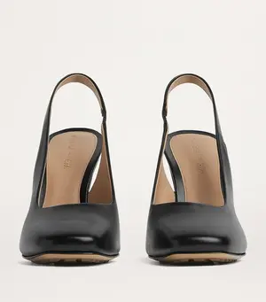 Bottega Veneta Leather Knot Slingback Heels 90