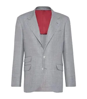 Brunello Cucinelli Comfort Wool-silk-linen Deconstructed Cavallo Blazer