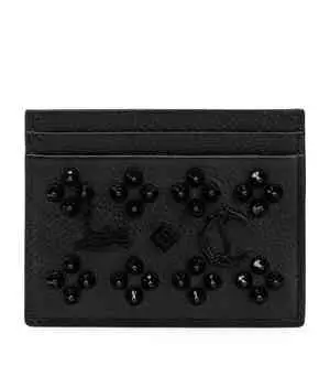 CHRISTIAN LOUBOUTIN Kois Loubinthesky Calfskin Card Holder - Black
