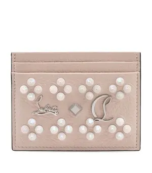 CHRISTIAN LOUBOUTIN Kois Loubinthesky Calfskin Card Holder Red