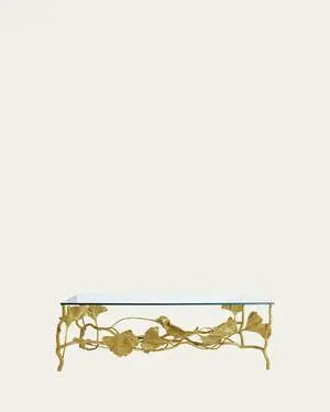 Michael Aram Golden Ginkgo Coffee Table - Gold