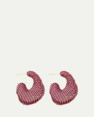 SUSANA VEGA Aria Beaded Hoop Earrings - Plum