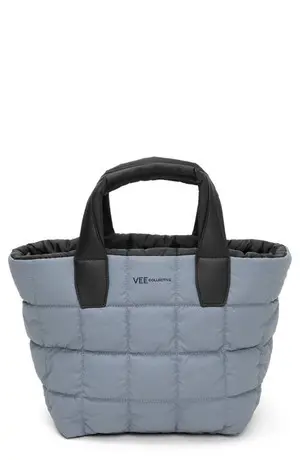VEECOLLECTIVE Small Porter Quilted Tote - Slate Grey Gry