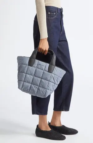 VEECOLLECTIVE Small Porter Quilted Tote - Slate Grey Gry