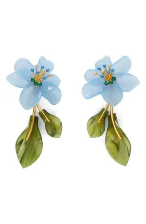Kate Spade New York Flower Statement Drop Earrings - Blue/ Multi