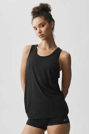 Alo Yoga Everyday Modal Rib Tank Top - Black