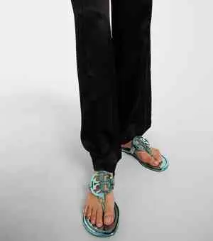 Tory Burch Miller Embellished Thong Sandals