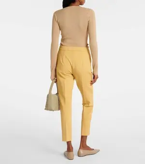 Max Mara Pegno Cropped Slim Pants - Beige
