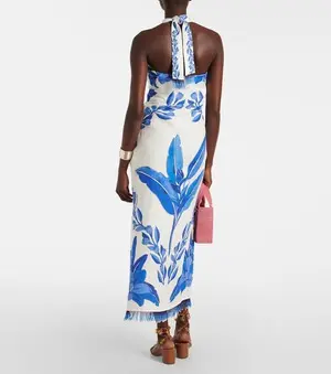 Farm Rio Printed Halterneck Linen Maxi Dress In Multicoloured - 20% Off |  Editorialist