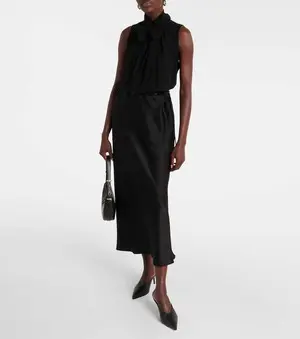 Max Mara Mela Silk Top With Bow Detail
