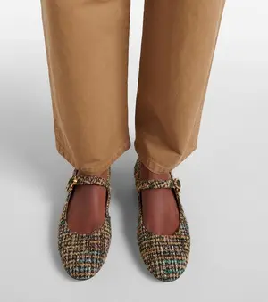 GIANVITO ROSSI Venezia Bouclé Ballet Flats