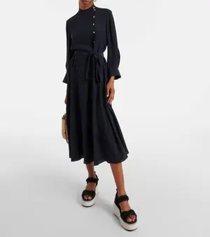 Chloé Nama Suede Platform Sandals - Black