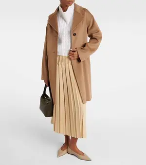 Max Mara Luisa Pleated Midi Skirt - Neutrals