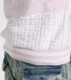 Balmain Monogram Wool And Cotton-blend Knitted Top