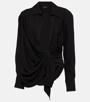 Jacquemus La Chemise Bahia Tie-detailed Top - Black