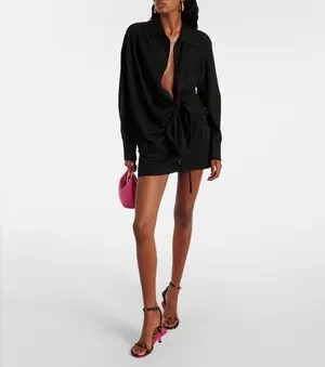 Jacquemus La Chemise Bahia Tie-detailed Top - Black