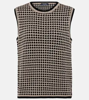 Max Mara Fleres Patterned Cotton Sweater Vest