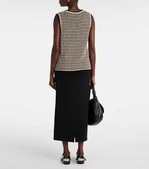 Max Mara Fleres Patterned Cotton Sweater Vest