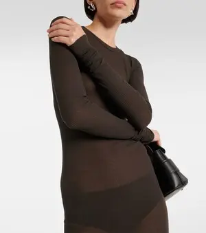 Rick Owens Jersey Midi Dress - Brown