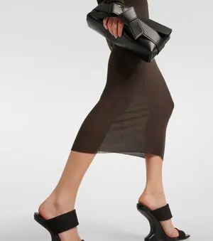 Rick Owens Jersey Midi Dress - Brown