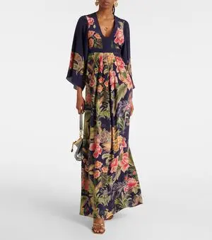 Etro Floral Silk Crêpe De Chine Maxi Dress - Multicoloured