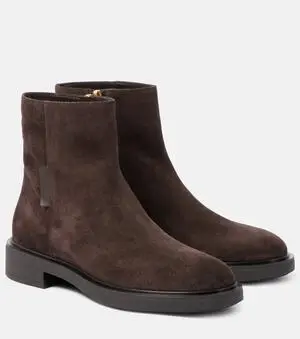 GIANVITO ROSSI Lexington Suede Ankle Boots - Brown