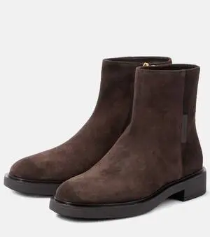 GIANVITO ROSSI Lexington Suede Ankle Boots - Brown