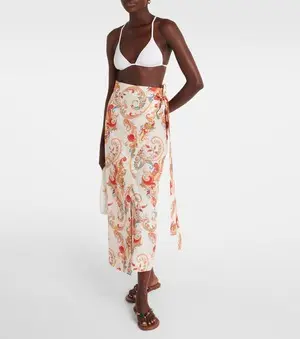 Etro Printed Cotton And Silk Beach Cover-up