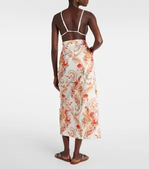 Etro Printed Cotton And Silk Beach Cover-up