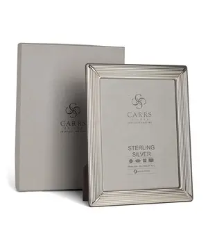 CARRS SILVER Sterling Fluted Photo Frame With Wood Back - Silver