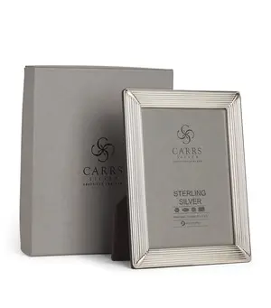 CARRS SILVER Sterling Fluted Photo Frame With Wood Back - Silver