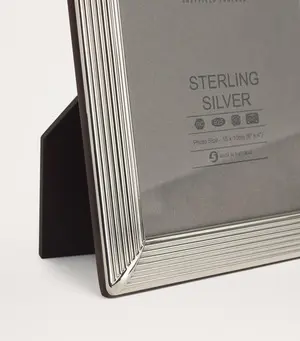 CARRS SILVER Sterling Fluted Photo Frame With Wood Back