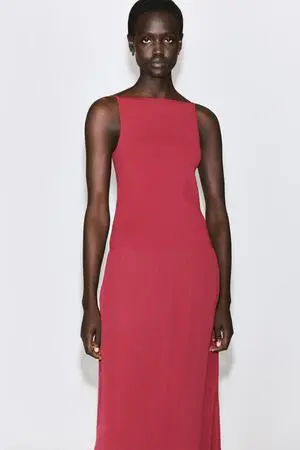 Cos Contrast-panel Maxi Dress - Red