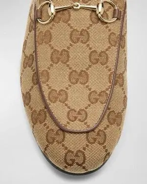 Gucci Princetown Gg Canvas Loafer Mules - Beige/ebony