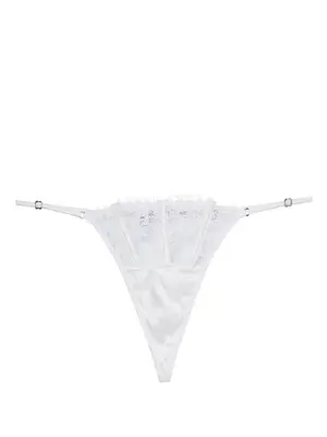 Fleur Du Mal Frankie Lace Thong - White