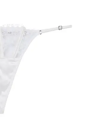FLEUR DU MAL Frankie Lace Thong - White