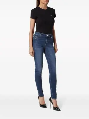 Philipp Plein Logo-appliqué Skinny Jeans - Blue