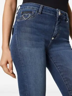 Philipp Plein Logo-appliqué Skinny Jeans - Blue