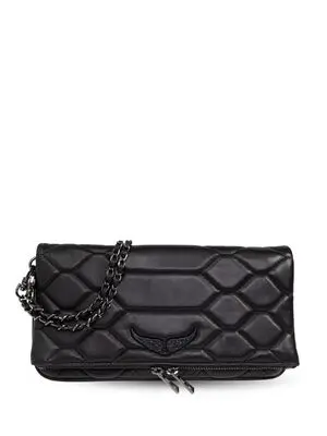Zadig&Voltaire Rock Quilted Clutch With Chain Strap - Black