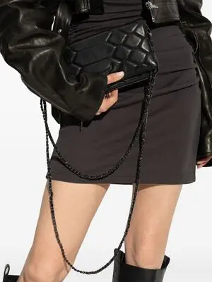 Zadig&Voltaire Rock Quilted Clutch With Chain Strap - Black