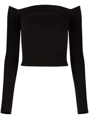 Nina Ricci Off-shoulder Wool-blend Top