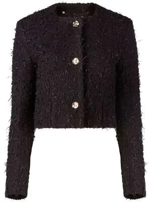Nina Ricci Frayed Tweed Crop Jacket