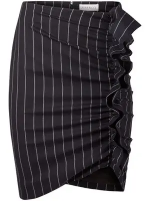 Nina Ricci Pinstripe Draped Skirt - Black