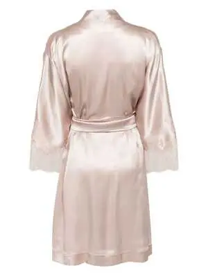 Carine Gilson Calais-caudry Lace-trim Silk Robe