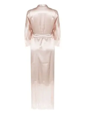 Carine Gilson Lace-trim Silk Long Robe