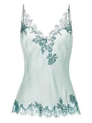 Carine Gilson Lace-trim Silk Camisole