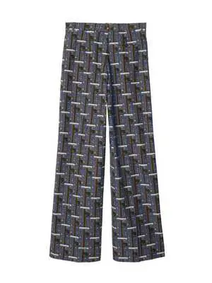 Burberry Silk Straight-leg Trousers