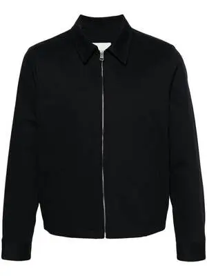 Sandro Zipped Cotton Shirt Jacket - Blue