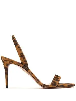 AQUAZZURA So Nude 85mm Leather Sandals - Brown